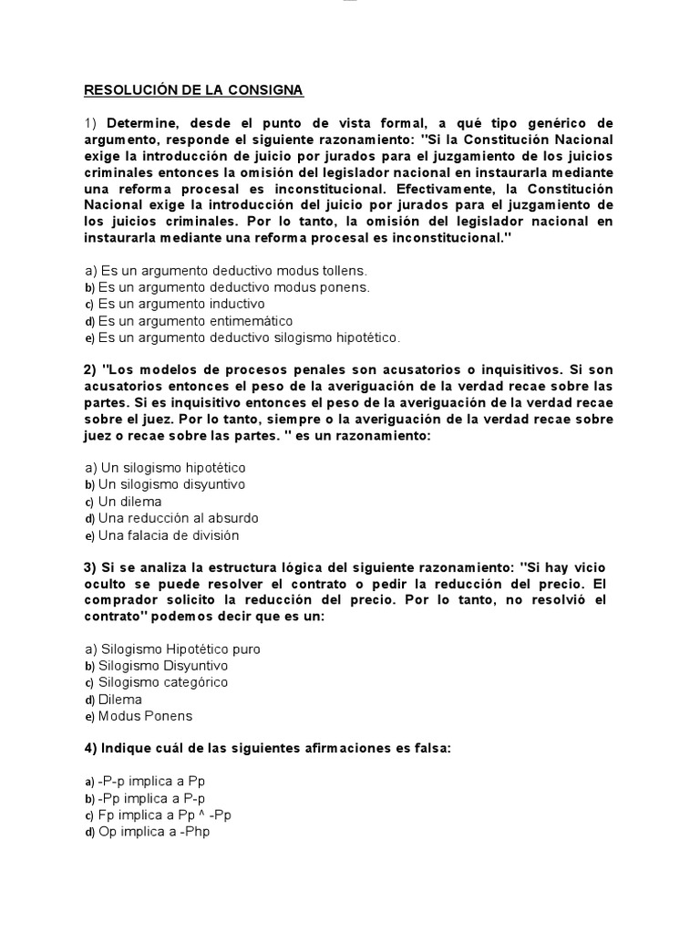 Resolución de La Consigna Pn3 FLJ | PDF | Proposición | Metafilosofía