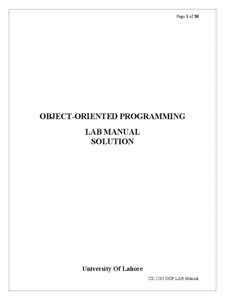 OOP Lab Manual for CS Students | PDF | Parameter (Computer Programming) | Subroutine