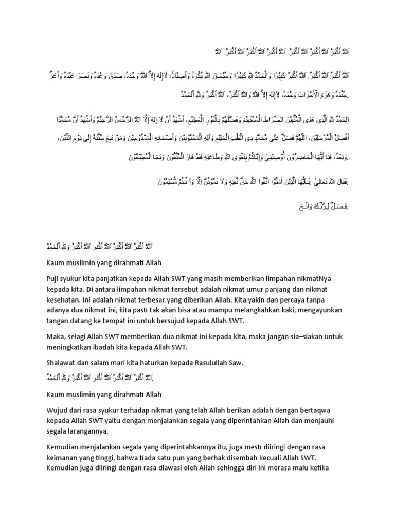 Khotbah Idul Adha | PDF