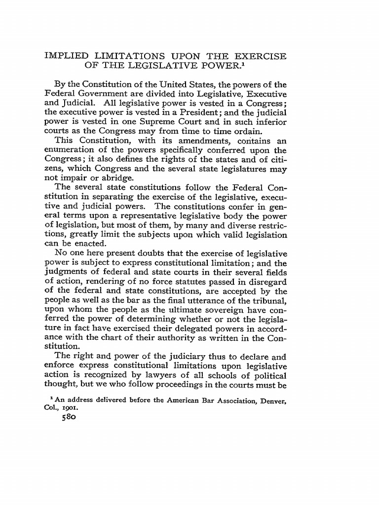 Limitations on Legislative Power Explained | PDF | U.S. State ...