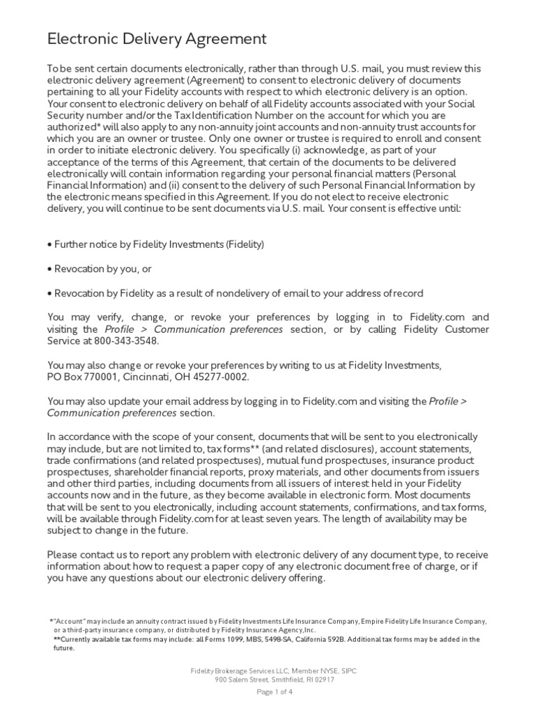 Electronic Delivery Agreement | PDF | Prospectus (Finance) | Insurance
