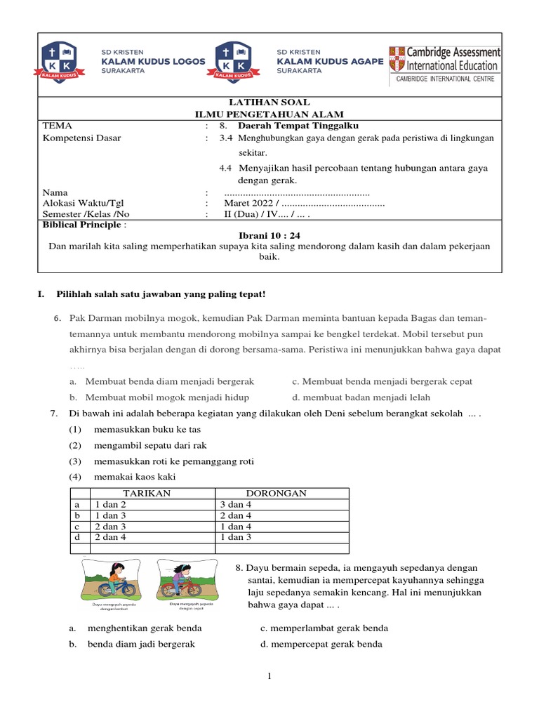 Latihan Soal PB Ipa Tema 8 4e | PDF