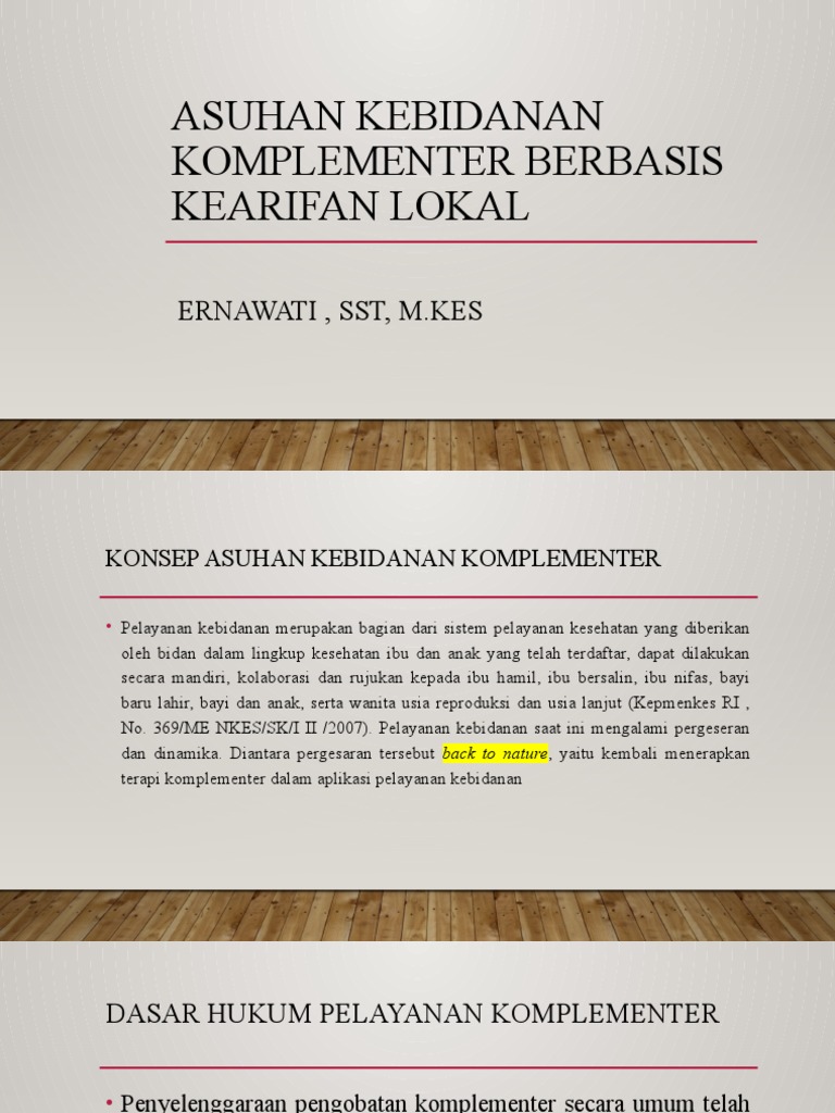 Asuhan Kebidanan Komplementer Berbasis Kearifan Lokal | PDF