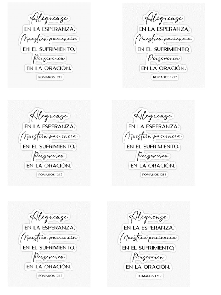 Versiculo Romanos 12.12 | PDF