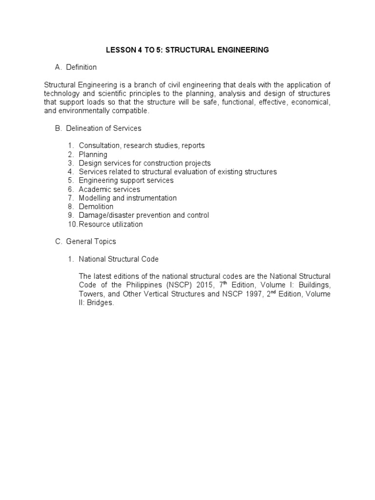 Lesson 4 To 5 Structural Engineering | PDF | Strength Of Materials | Structural Engineering