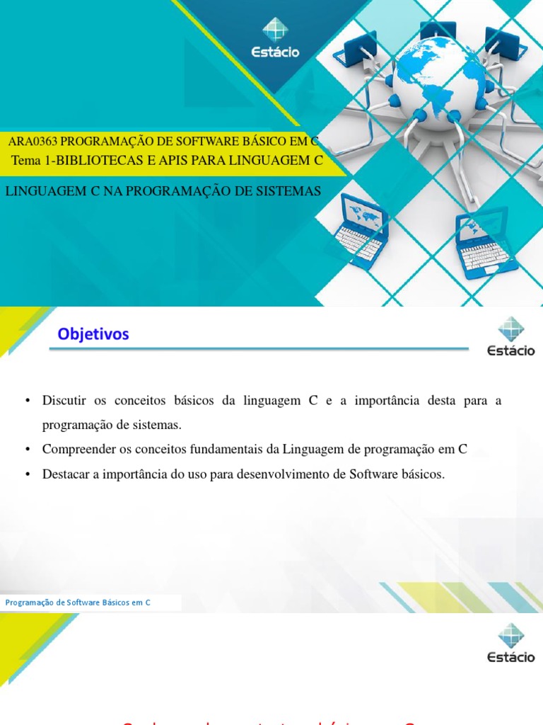 Aula 01-LINGUAGEM DE PROGRAMAÇÃO C | PDF | C (linguagem de programação ...
