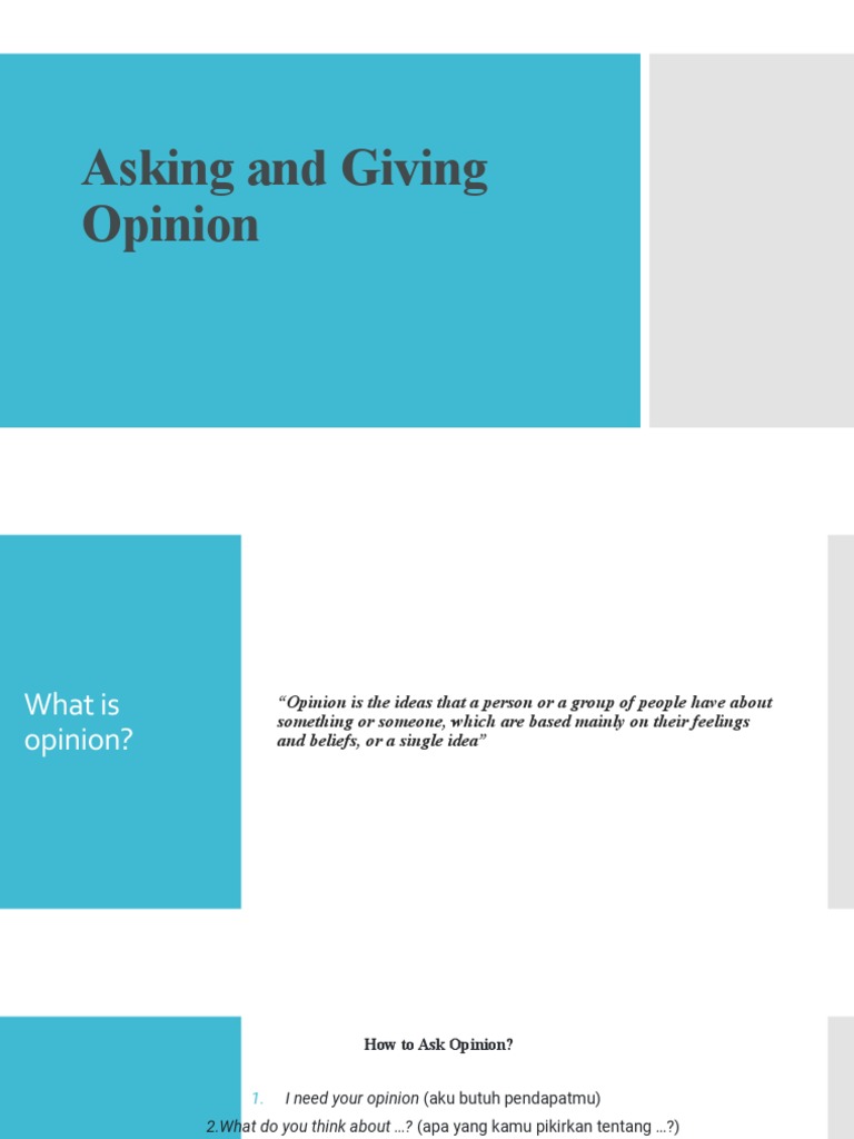 Asking and Giving Opinions | PDF