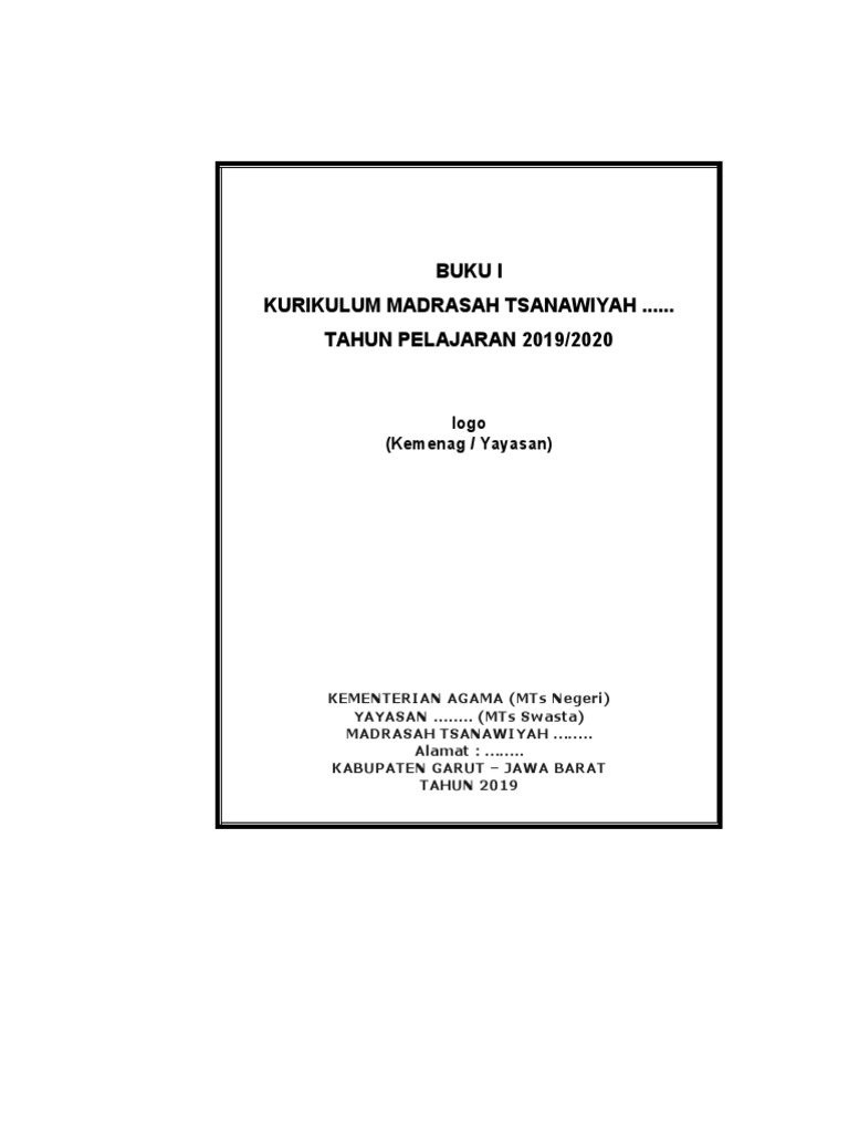 Draf Contoh Buku 1 MTS | PDF