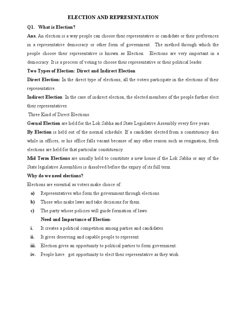 Election and Representation | PDF | Voting | Electoral District