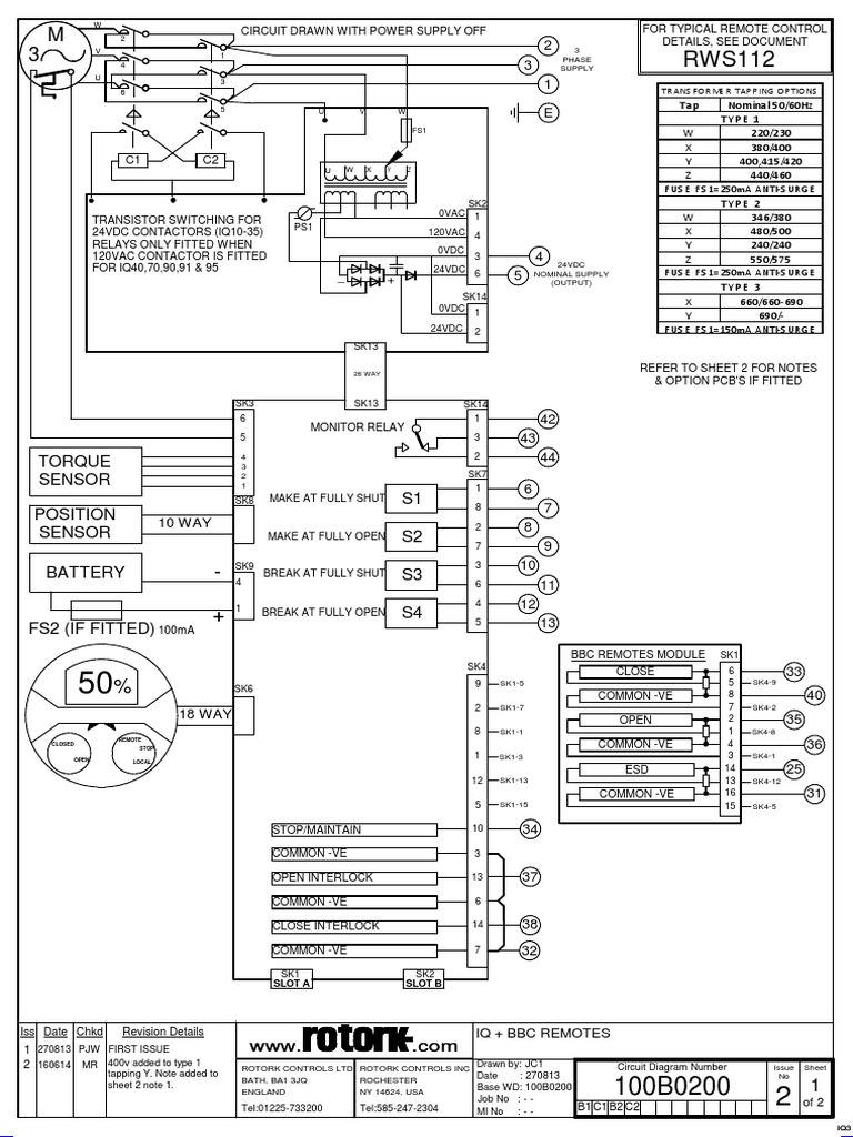 Circuit Drawn With Power Supply Off - Rotork | PDF | Switch | Fuse ...