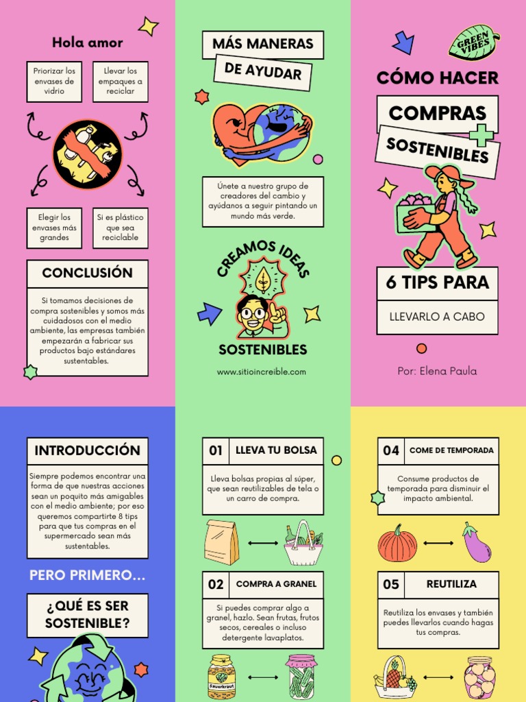 Flyer de Sustentabilidad Ilustrado Divertido Colorido | PDF | Reciclaje ...