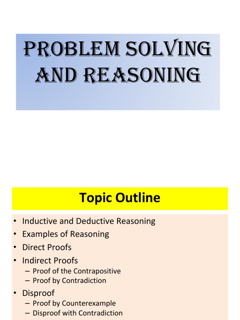 Reasoning | PDF | Mathematical Proof | Inductive Reasoning