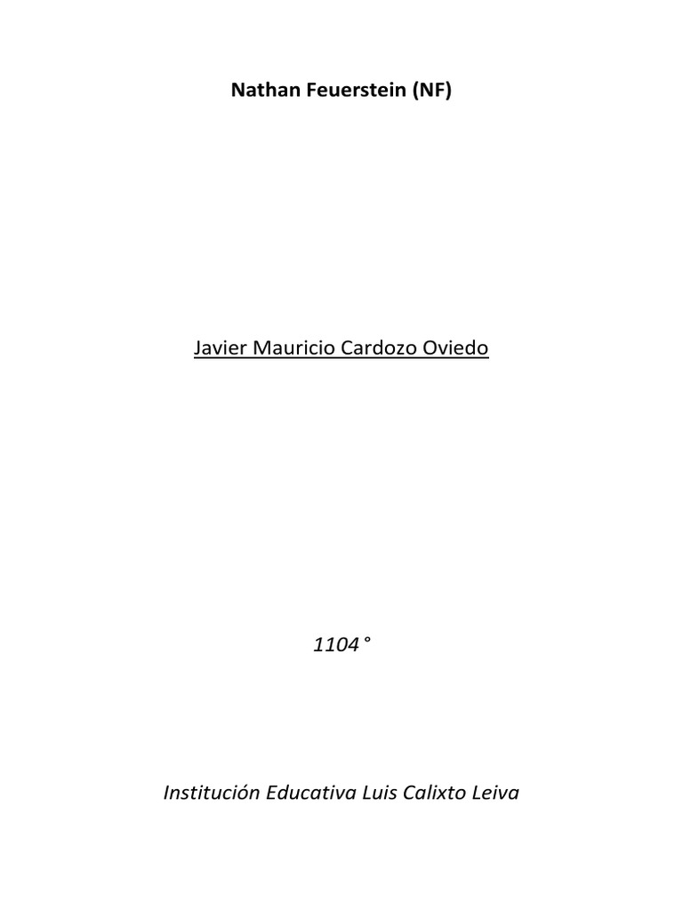 Nathan Feuerstein - Javier M, Religión | PDF