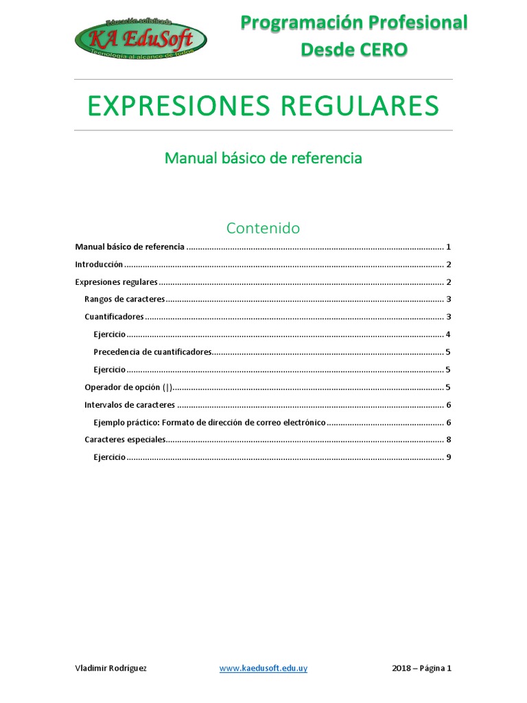 3.1 Expresiones Regulares | Descargar gratis PDF | Expresión regular | Lenguaje de programación