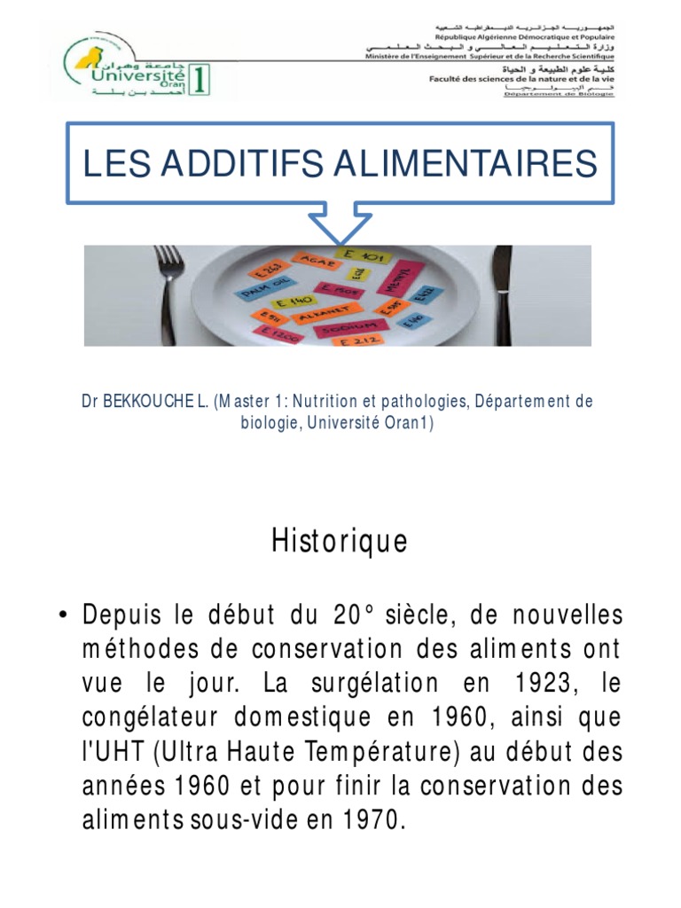 Les Additifs Alimentaires : Historique et Types | PDF | Curcuma ...