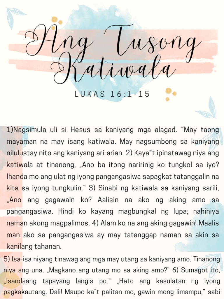 Ang Tusong Katiwala, Pang-Ugnay | PDF