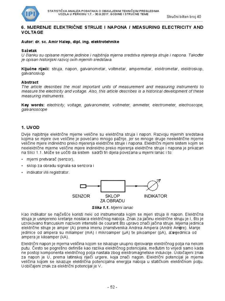 Mjerenje Električne Struje I Napona / Measuring Electricity and Voltage | PDF