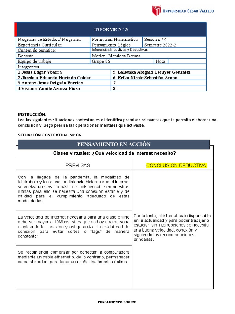Informe 3-E6 | PDF | Internet | Pensamiento