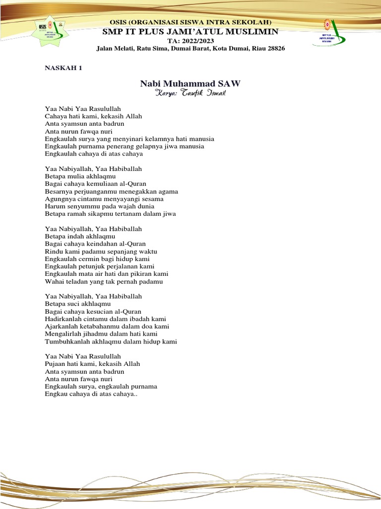 Naskah Lomba Baca Puisi | PDF