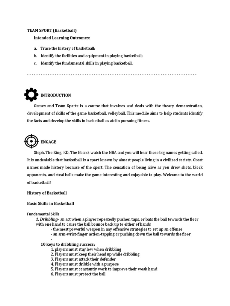 Basketball Module | PDF | Sports | Ball Games