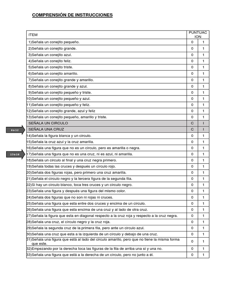 12 - Protocolo Subpruebas NEPSY II (5-16) | PDF | Cerebro | Hemisferio ...