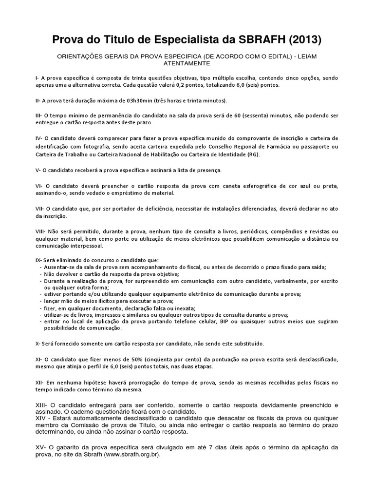 Prova Versao 3 | PDF | Farmacêutico | Remédio Prova Versao 3 | PDF | Farmacêutico | Remédio