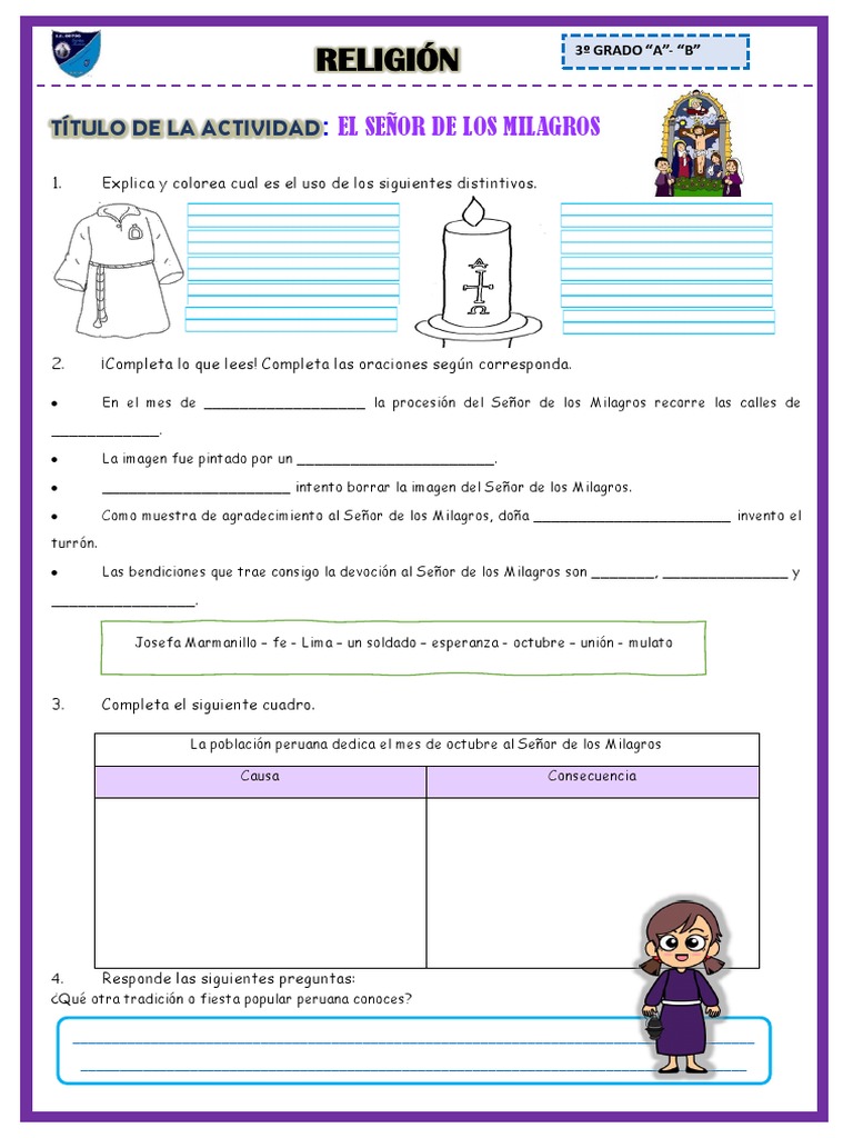 Ficha de Religión 3ro | PDF