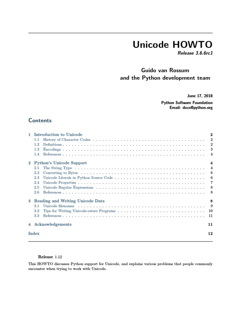 Howto Unicode | PDF | Filename | String (Computer Science)