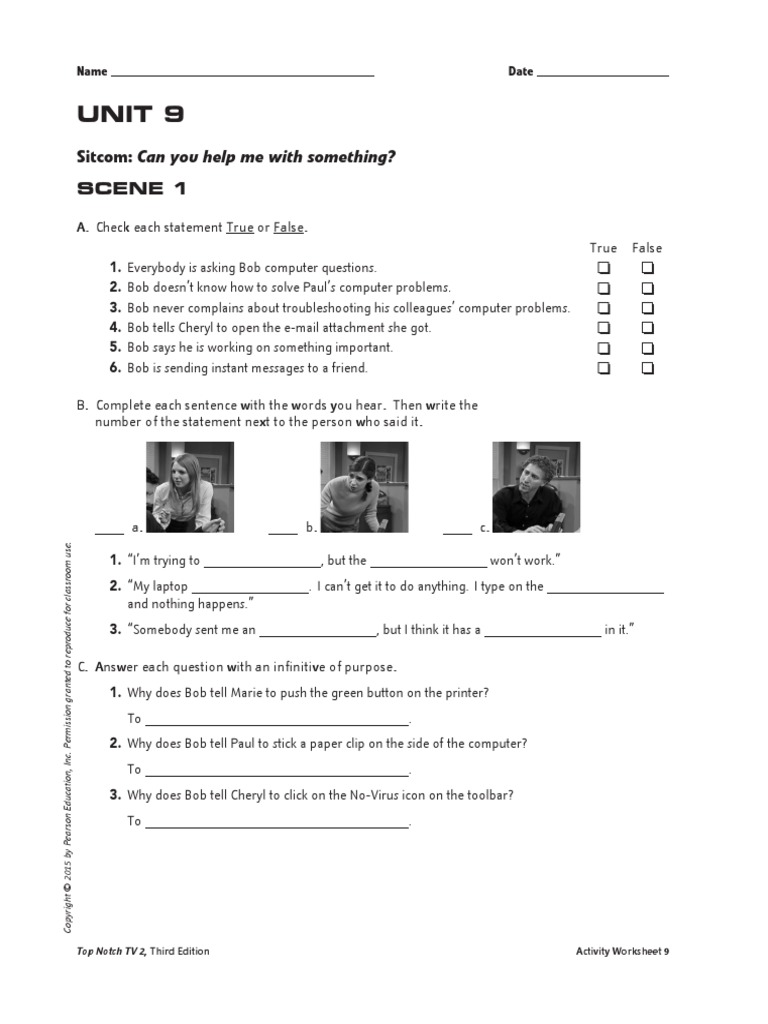 UNIT 09 TV Activity Worksheets | PDF | Internet | Computing