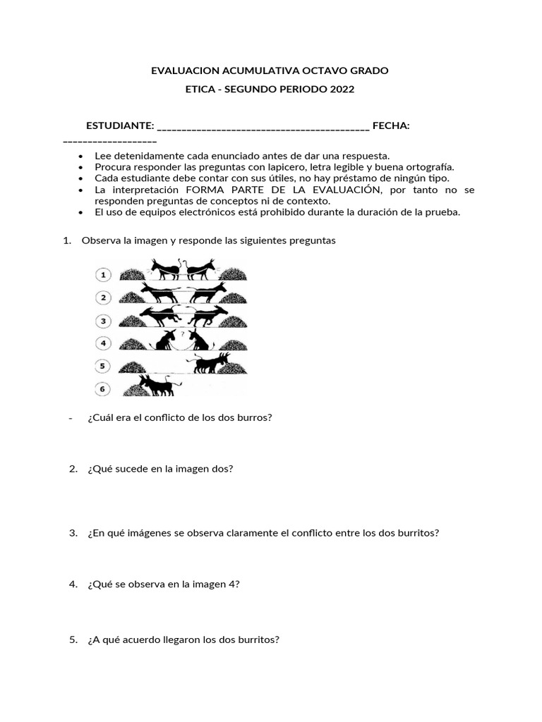 Evaluacion 8° - ETICA PII | PDF | Negociación | Evaluación