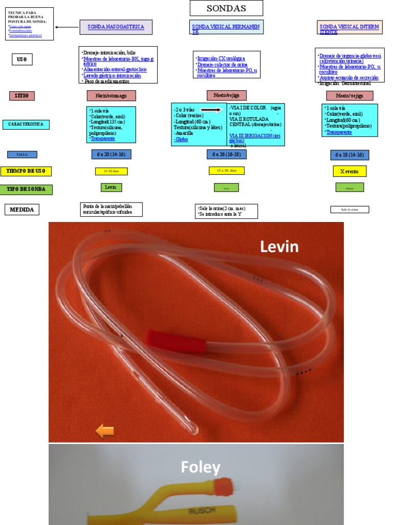 Guía Para La Colocación Y Uso De Sondas Nasogástricas Vesicales Y