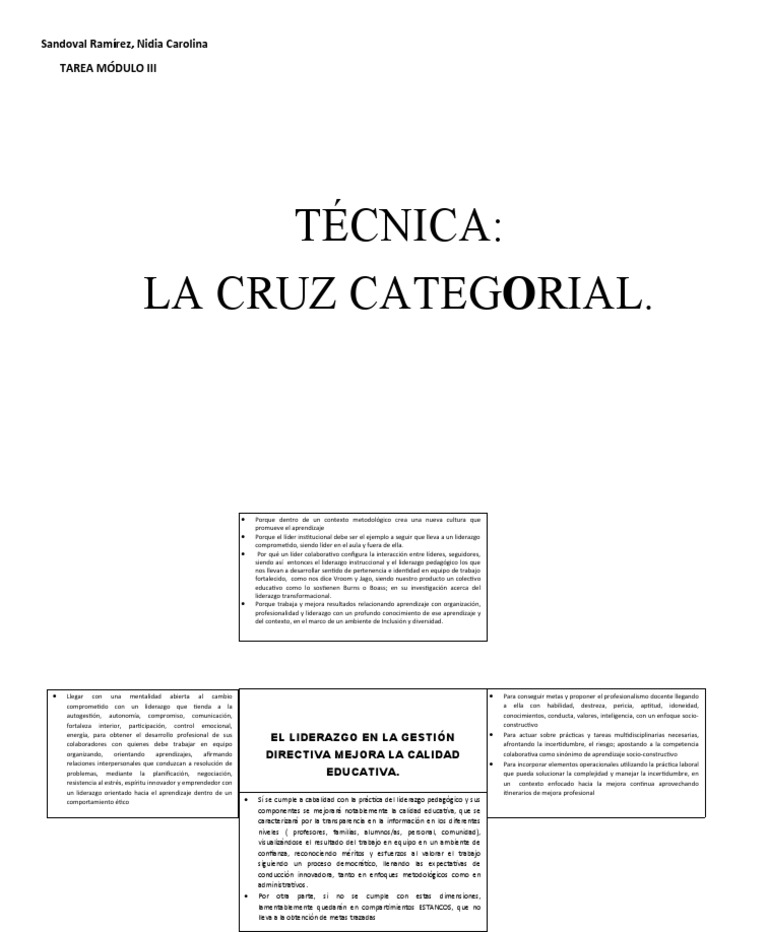 Cruz Categorial | PDF | Liderazgo | Aprendizaje