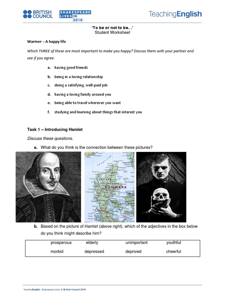 To Be or Not To Be Student Worksheet | PDF