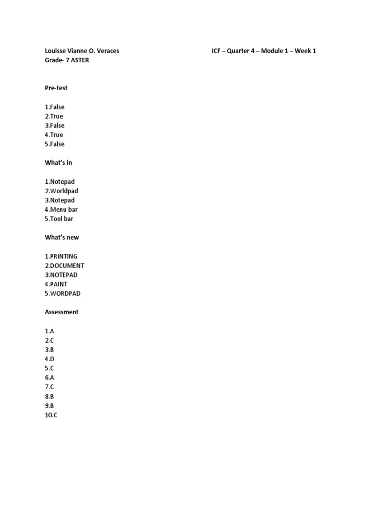 Icf - Quarter 4 - Module 1 - Week 1 | PDF