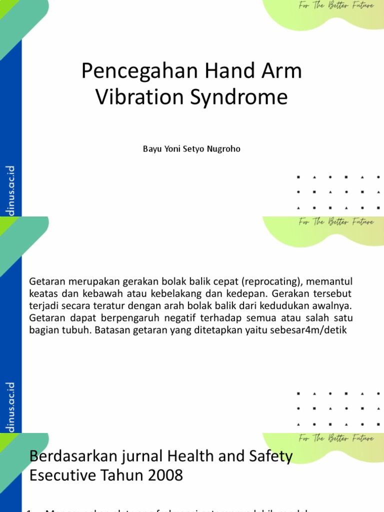 TM 14 Pencegahan Hand Arm Vibration Syndrome | PDF