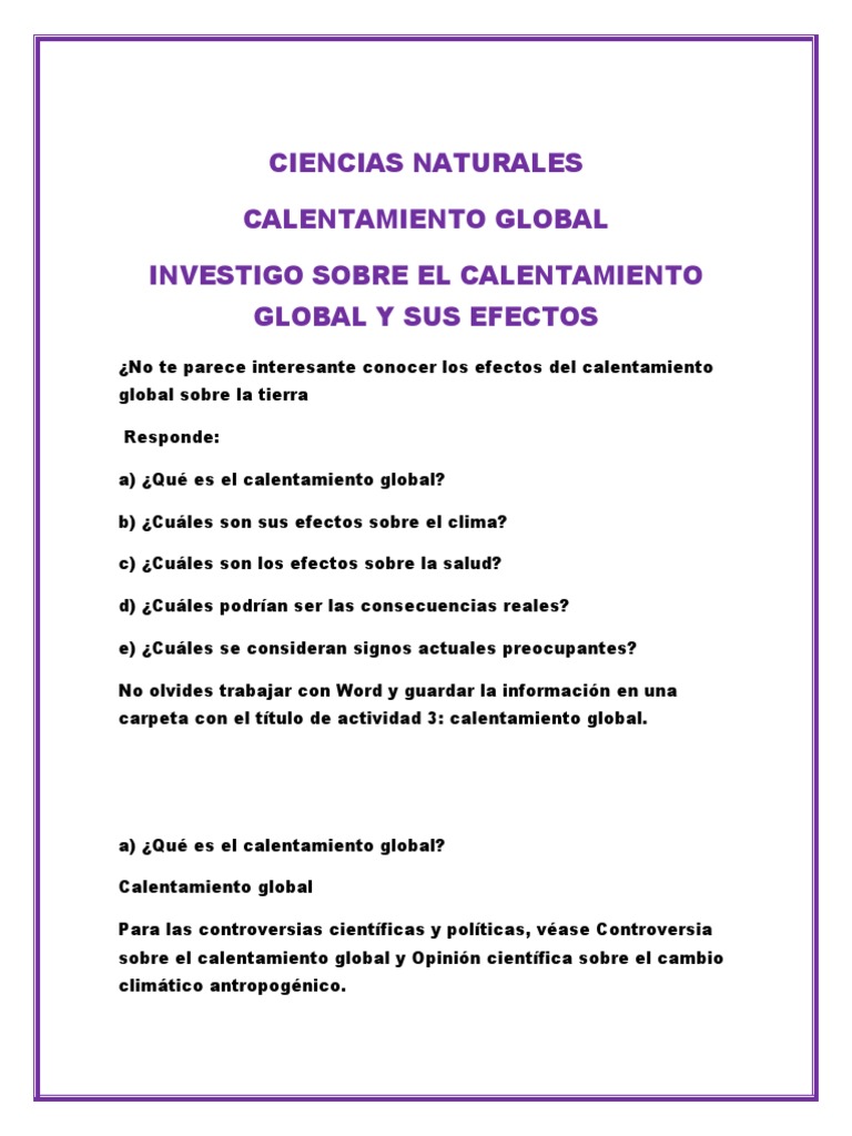 Calentamiento Global | PDF | Gases de efecto invernadero | Cambio climático
