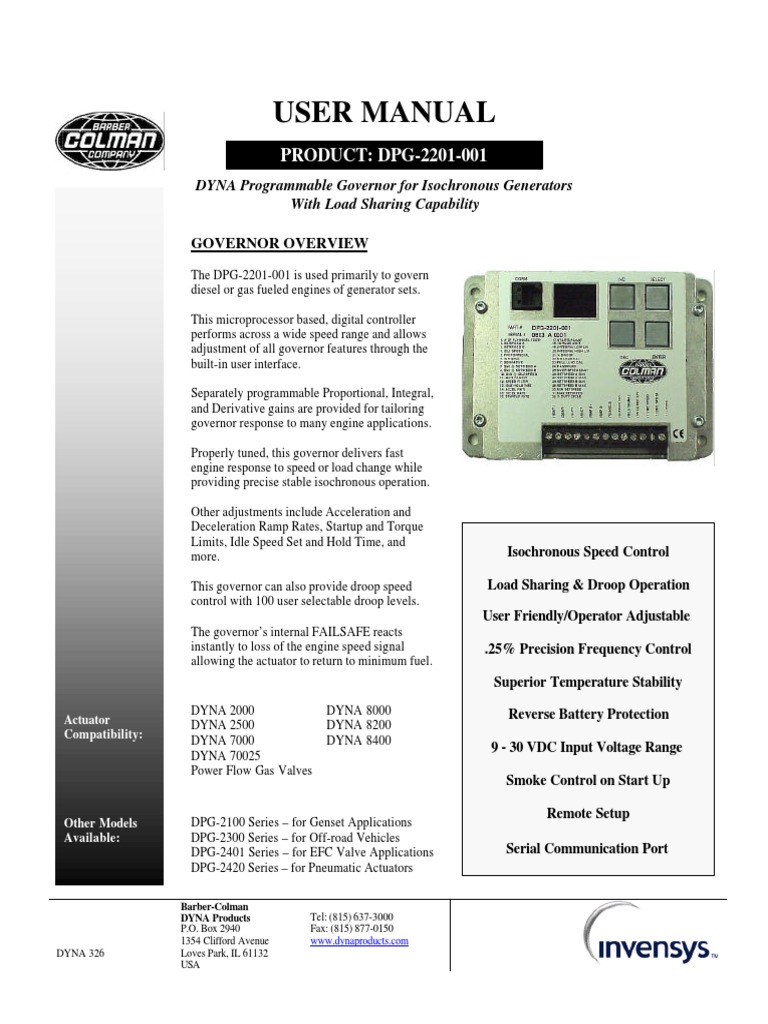 Woodward Governor Controller DPG-2201-001Manual | PDF | Control Theory ...
