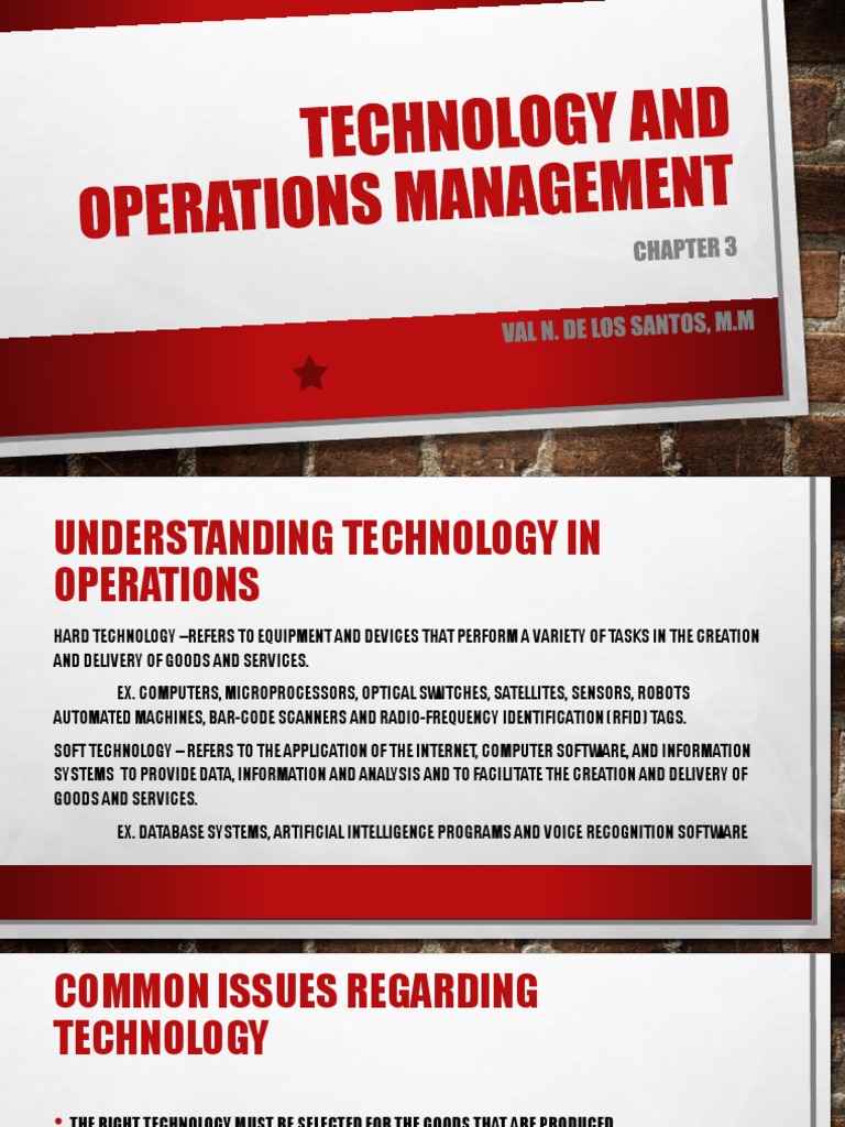Technology's Role in Operations Management | PDF | Customer ...