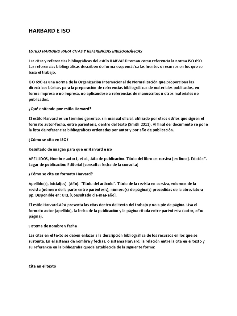 Harbard e Iso | PDF | Citación | Publicación