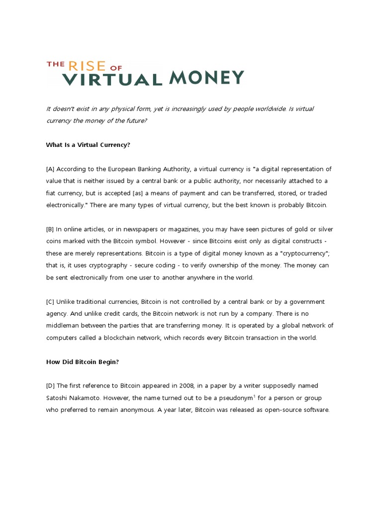 #4-The Rise of Virtual Money | PDF | Bitcoin | Cryptocurrency