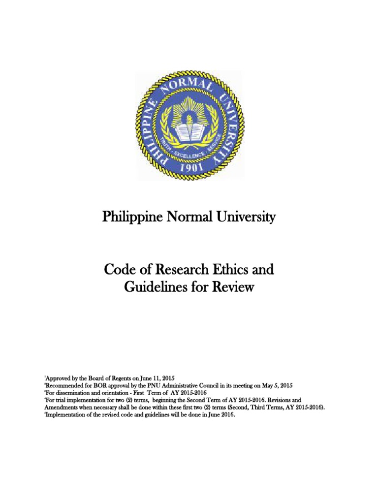 BOR Approved Code of Ethics and Review Process | PDF | Thesis | Applied ...
