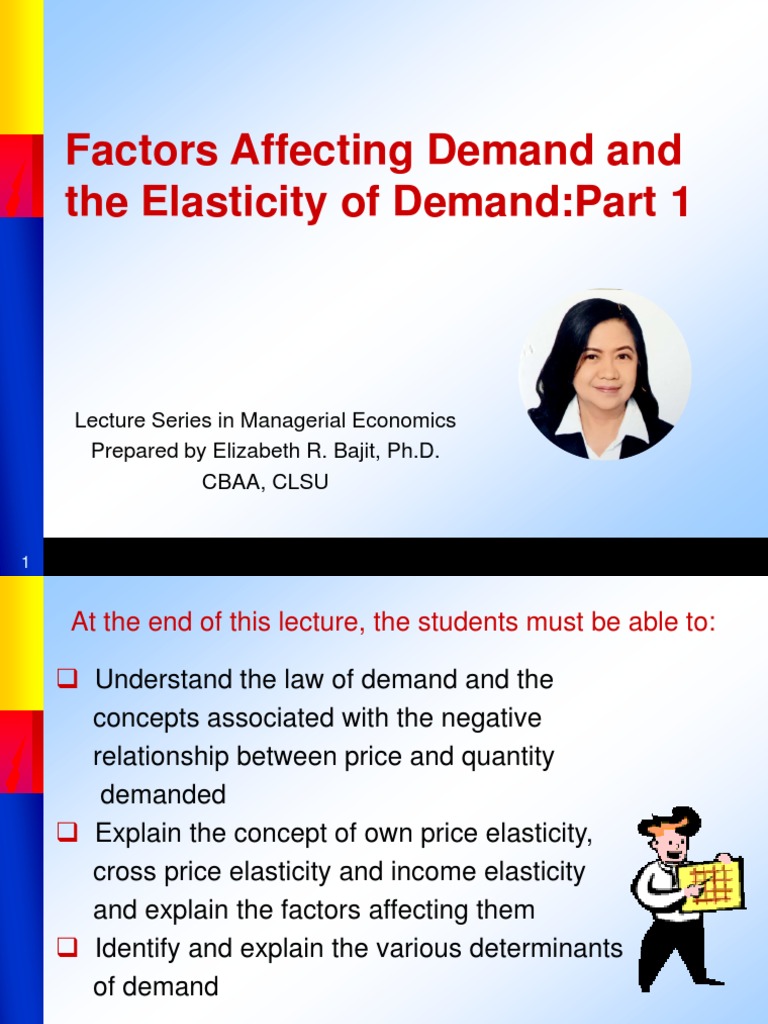 Lect 4 Part 1. Determinants of D and Elasticity of D | PDF | Supply And ...