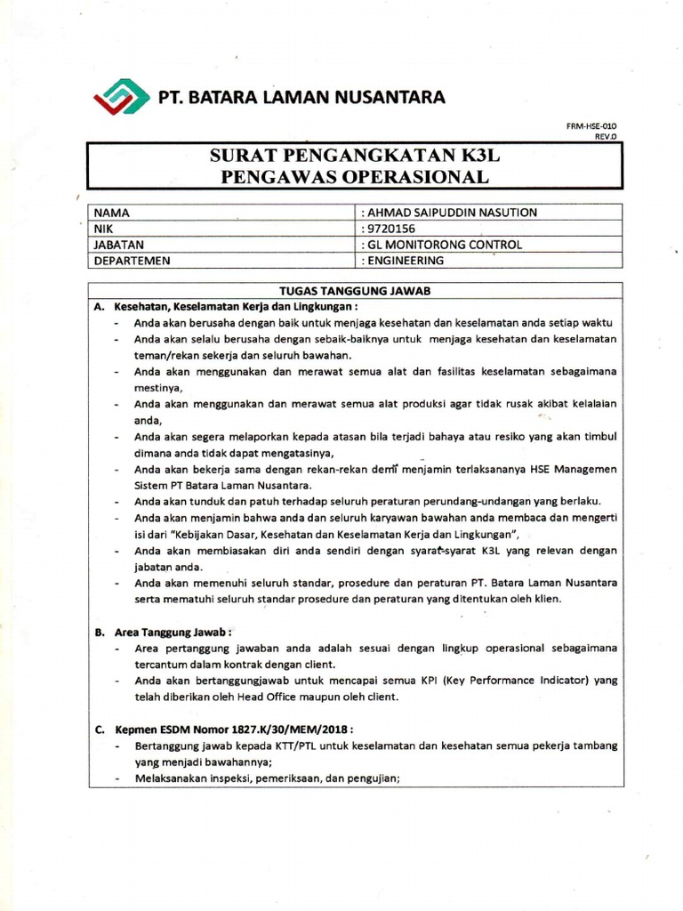 Jobdesk | PDF