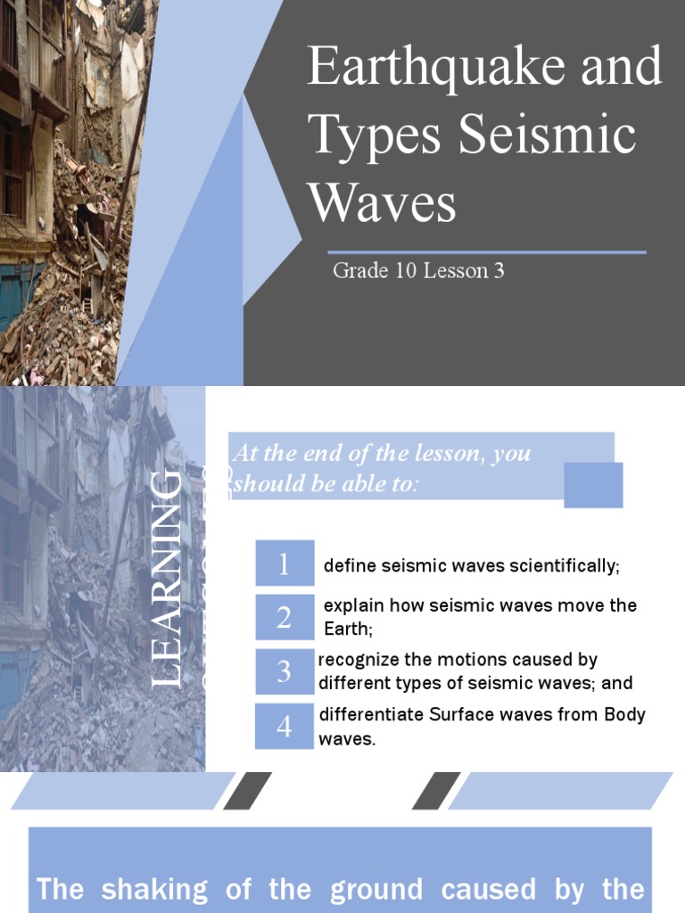 Grade 10 Lesson 3 Earthquake Seismic Wave | PDF | Earthquakes | Waves