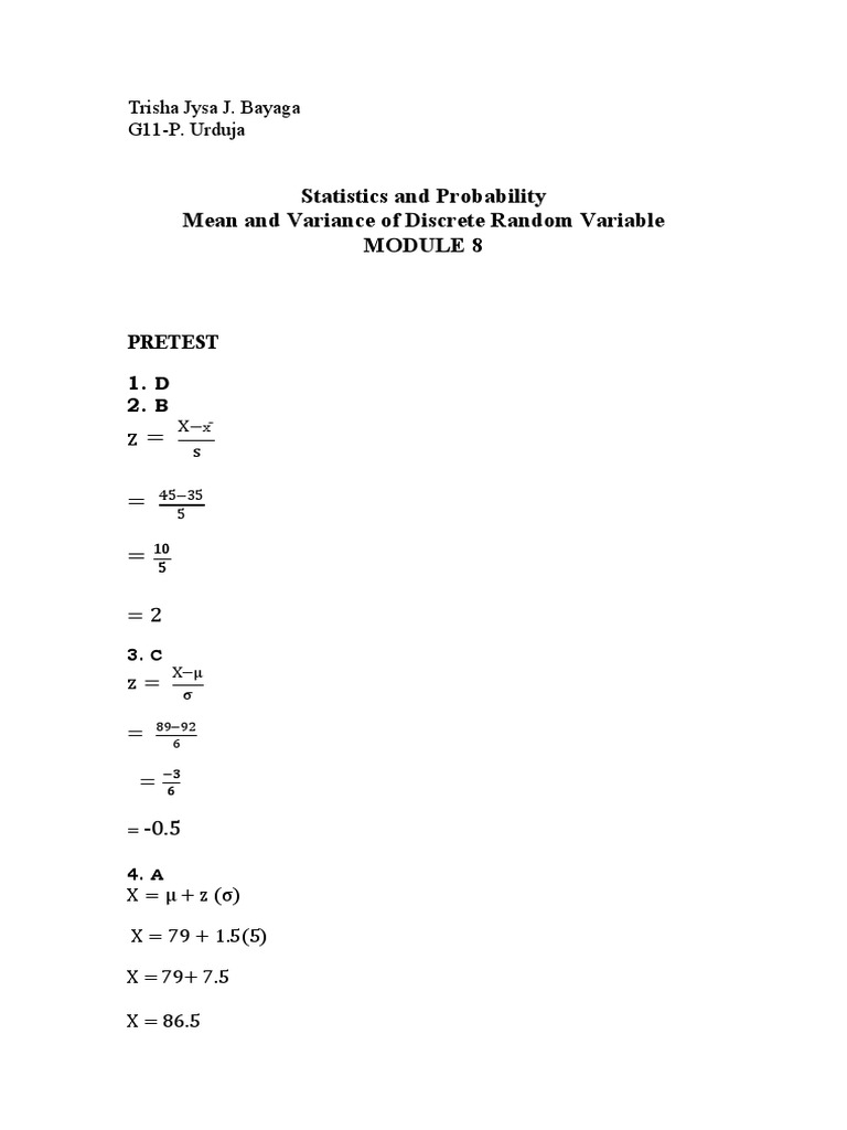 Module 8 | PDF | Variance | Statistical Theory