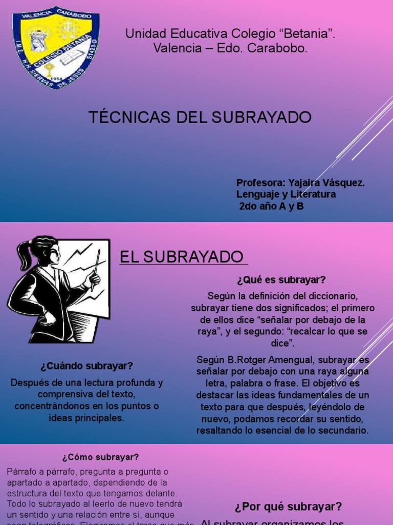 El Subrayado - 2 Año - Tema II - 2022-2023 | PDF | Cognición | Ciencia cognitiva