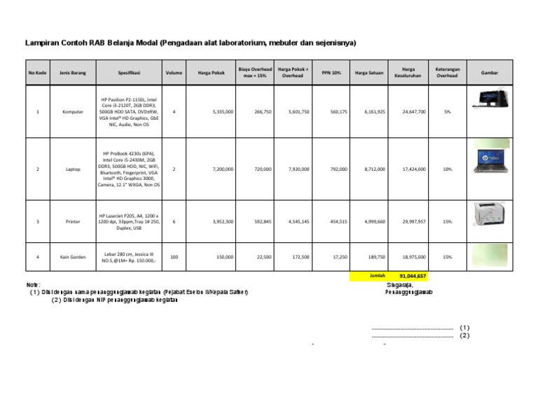 Contoh Data Dukung Pengadaan | PDF