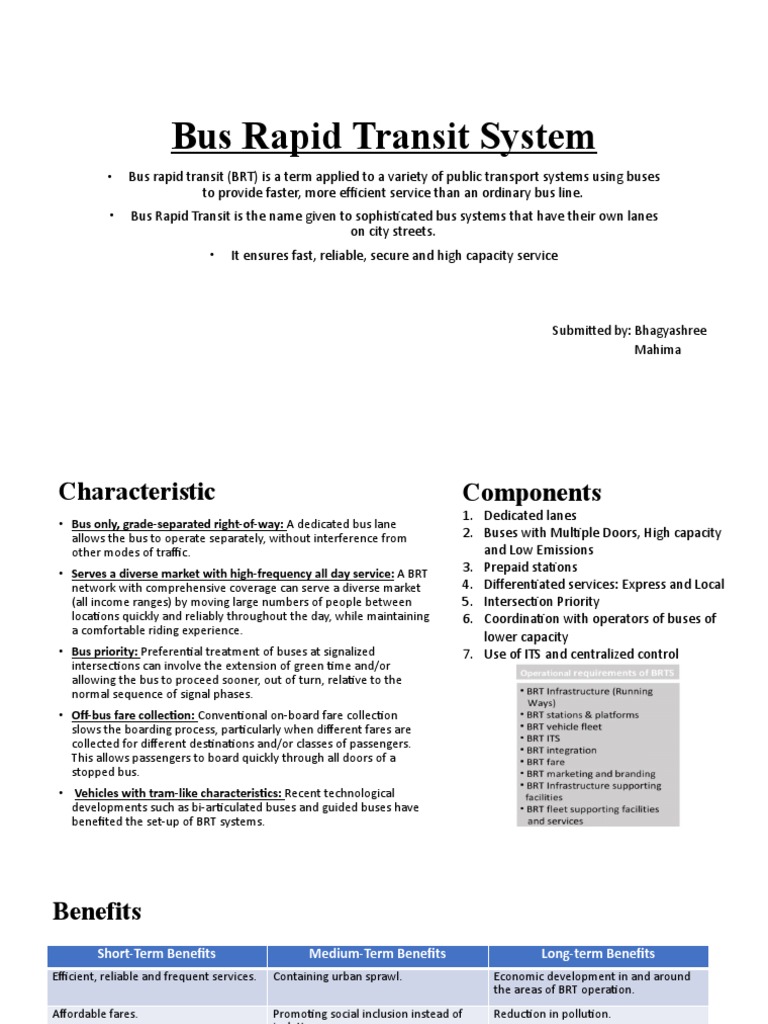 Bus Rapid Transit System | PDF | Public Transport | Bus