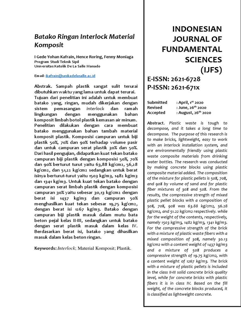 Batako Interlock Komposite | PDF