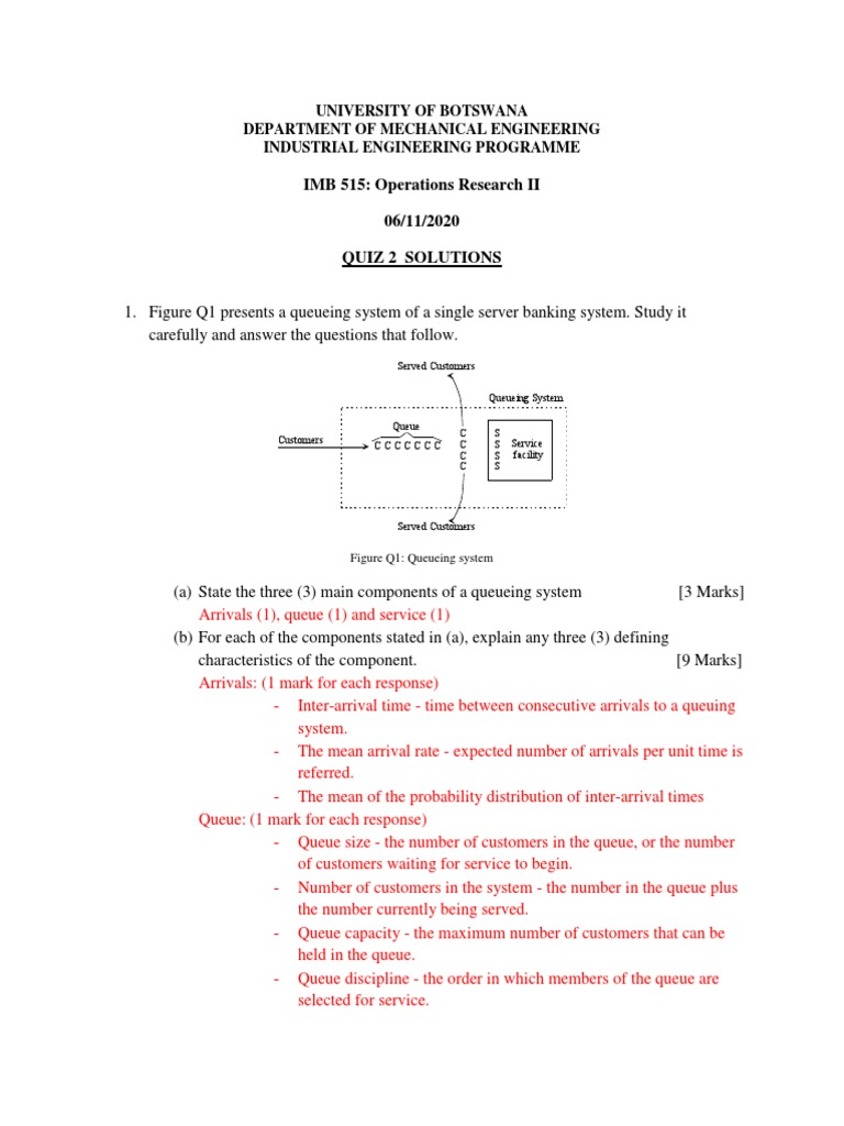 Queue Theory Question and Answers | PDF | Computing | Applied Mathematics